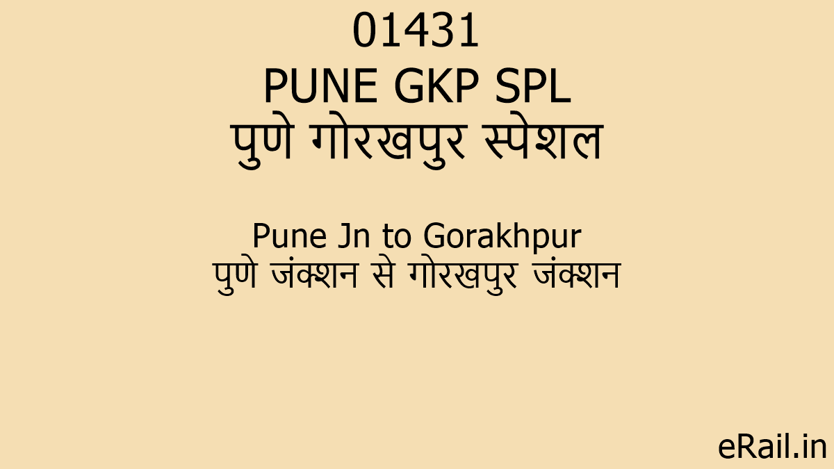 01431 PUNE GKP SPL Train Route