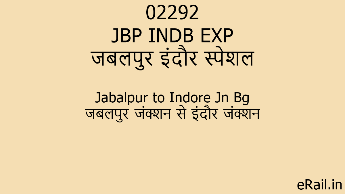 02292 JBP INDB EXP Train Route
