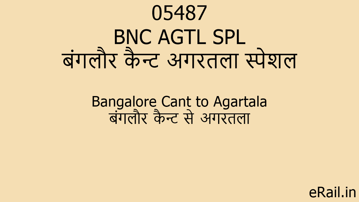 05487 BNC AGTL SPL Train Route