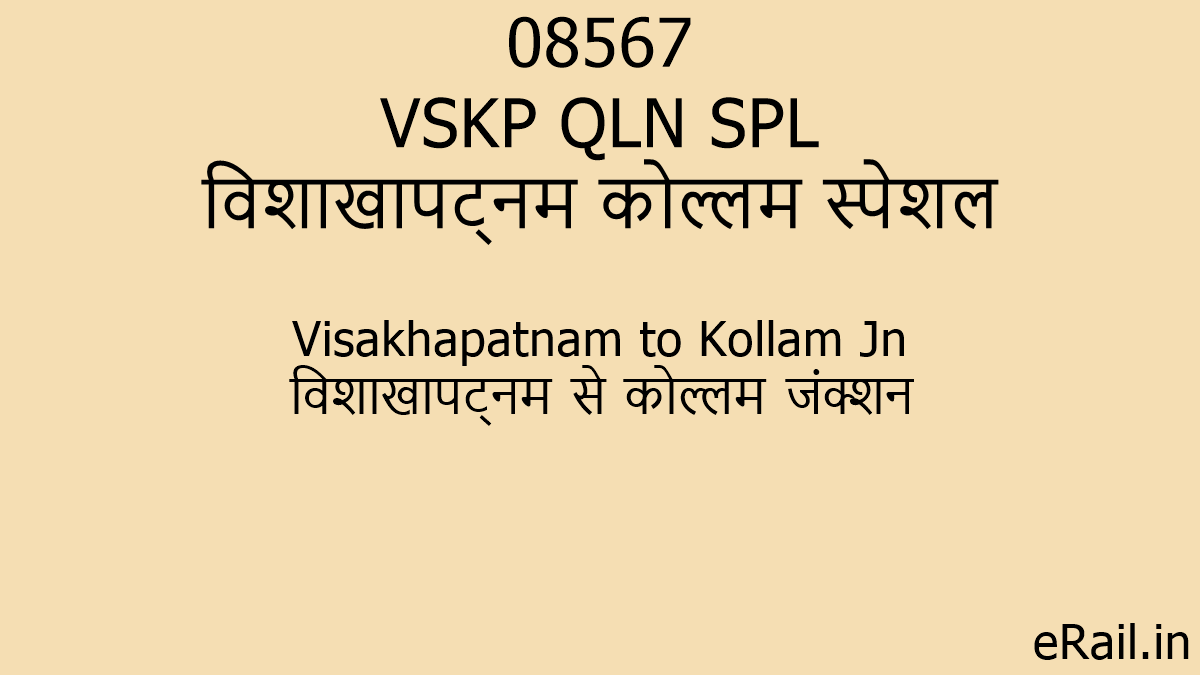 08567 VSKP QLN SPL Train Route