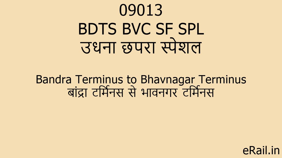 09013 BDTS BVC SF SPL Train Route