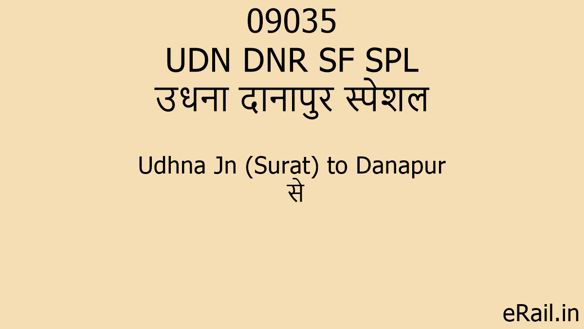 09035 UDN DNR SF SPL Train Route