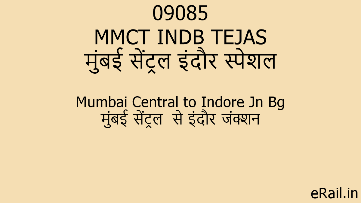 09085 MMCT INDB TEJAS Train Route
