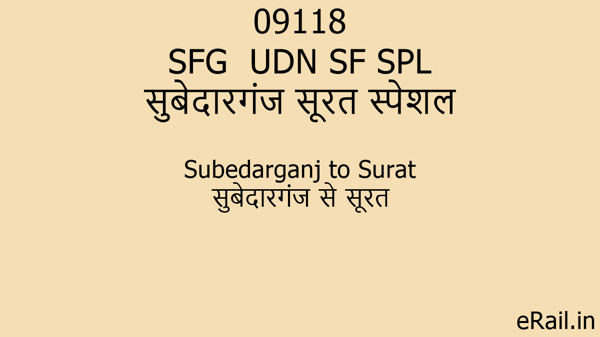 09118 SFG UDN SF SPL Train Route