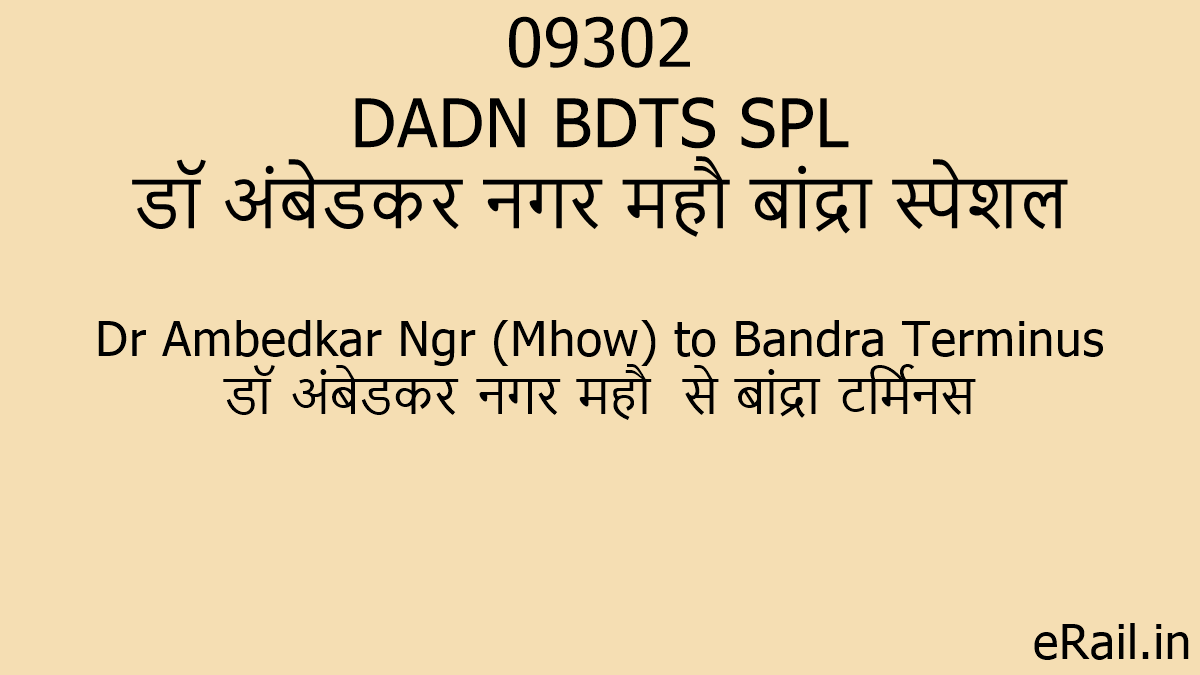 09302 DADN BDTS SPL Train Route