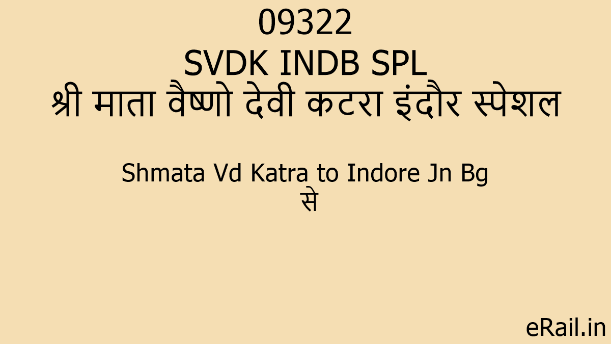 09322 SVDK INDB SPL Train Route