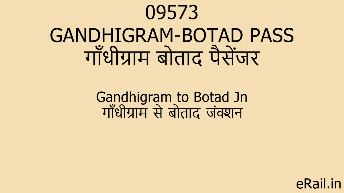 09573 GANDHIGRAM-BOTAD PASS Train Route