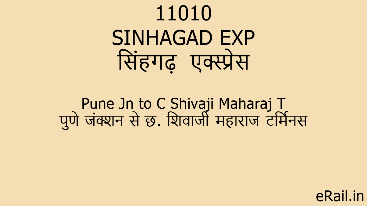 11010 SINHAGAD EXP Train Route