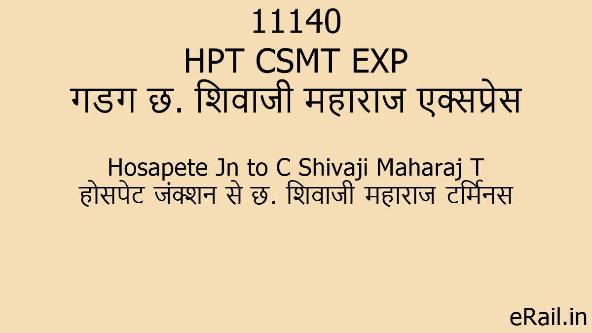 11140 HPT CSMT EXP Train Route