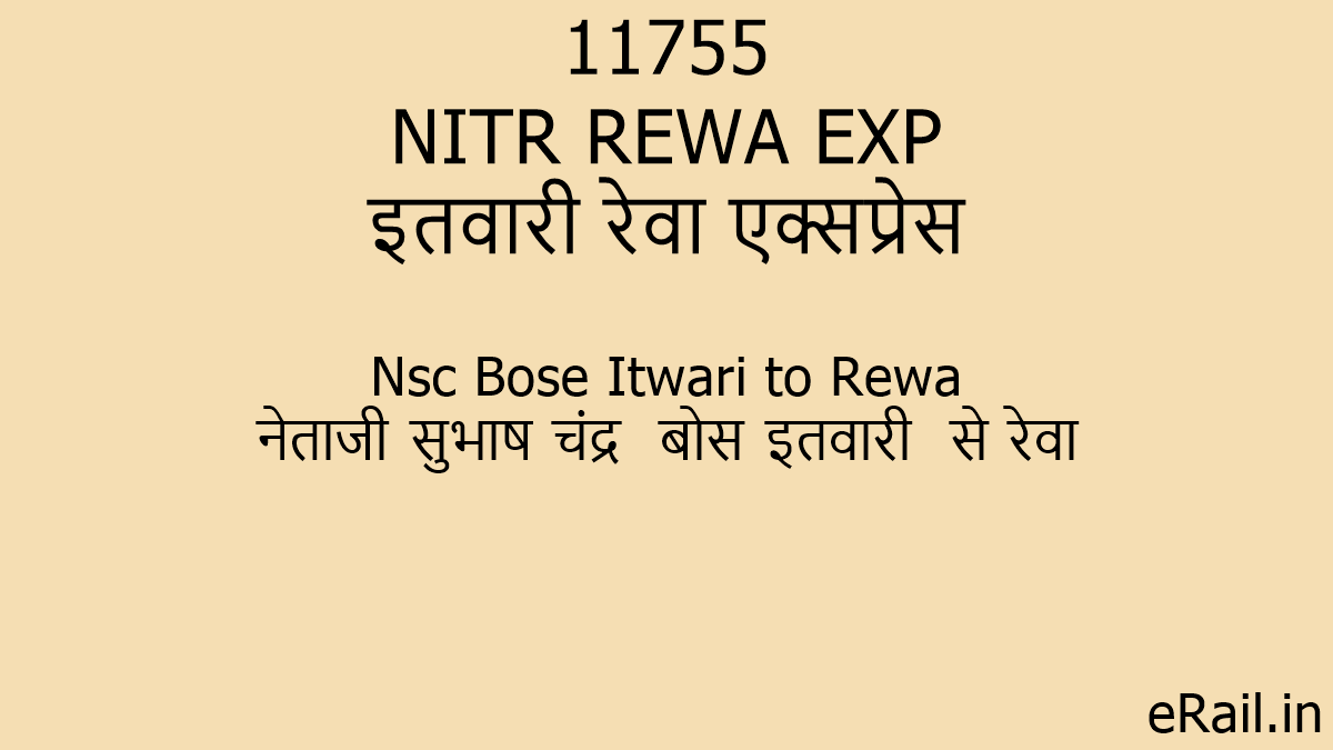 11755 NITR REWA EXP Train Route