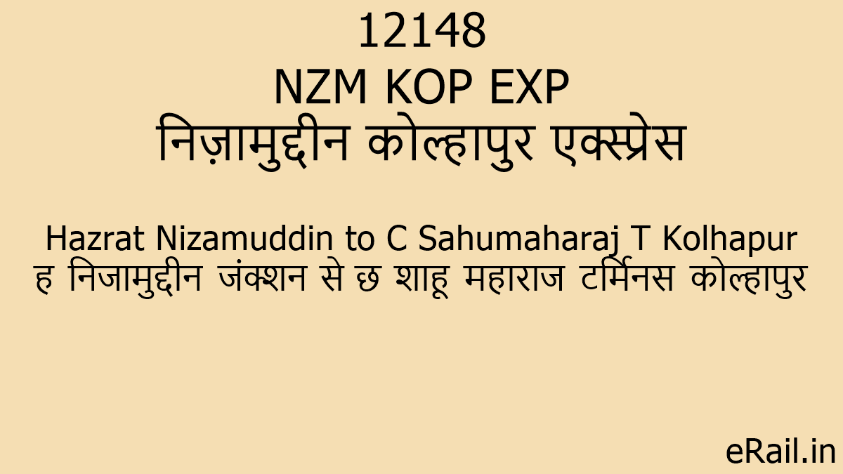 12148 NZM KOP EXP Train Route