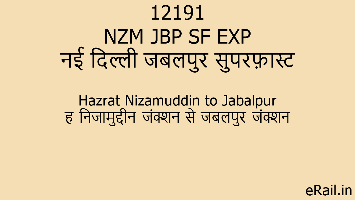 12191 NZM JBP SF EXP Train Route