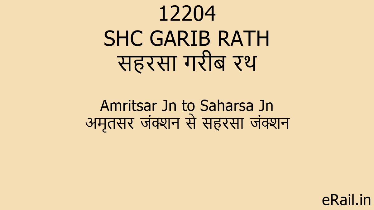 12204 SHC GARIB RATH Train Route