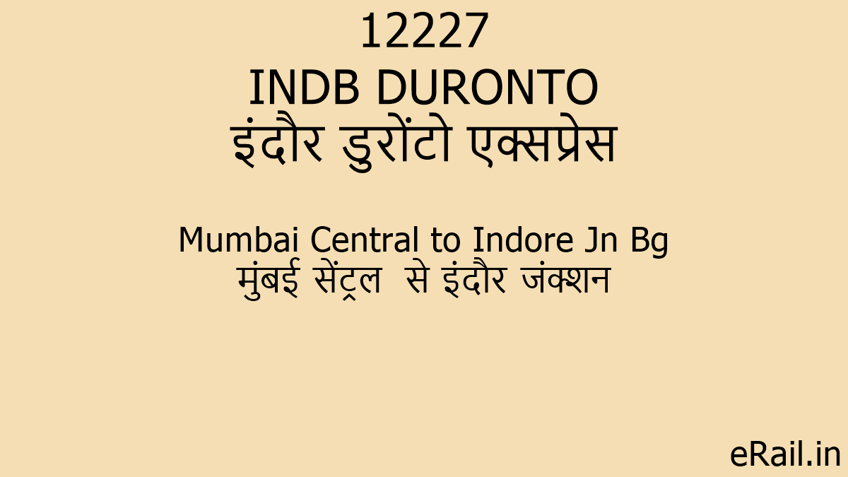12227 INDB DURONTO Train Route