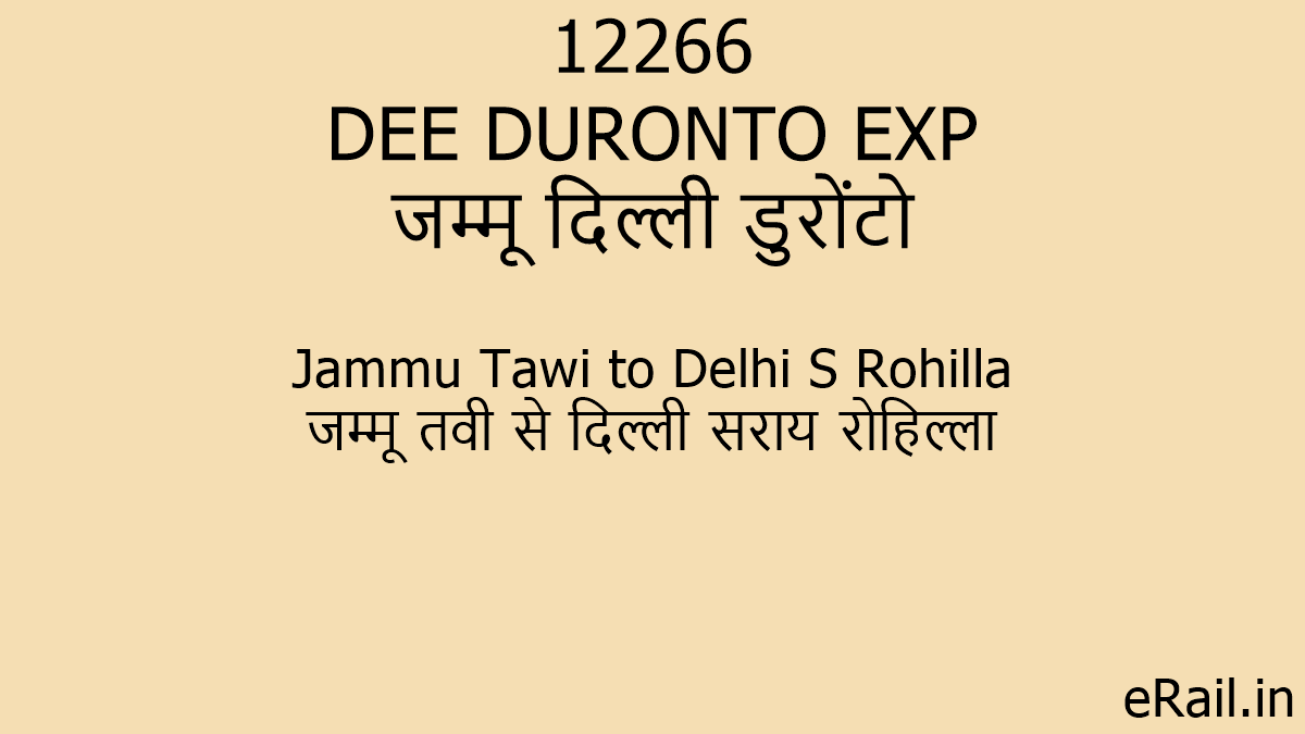 12266 DEE DURONTO EXP Train Route