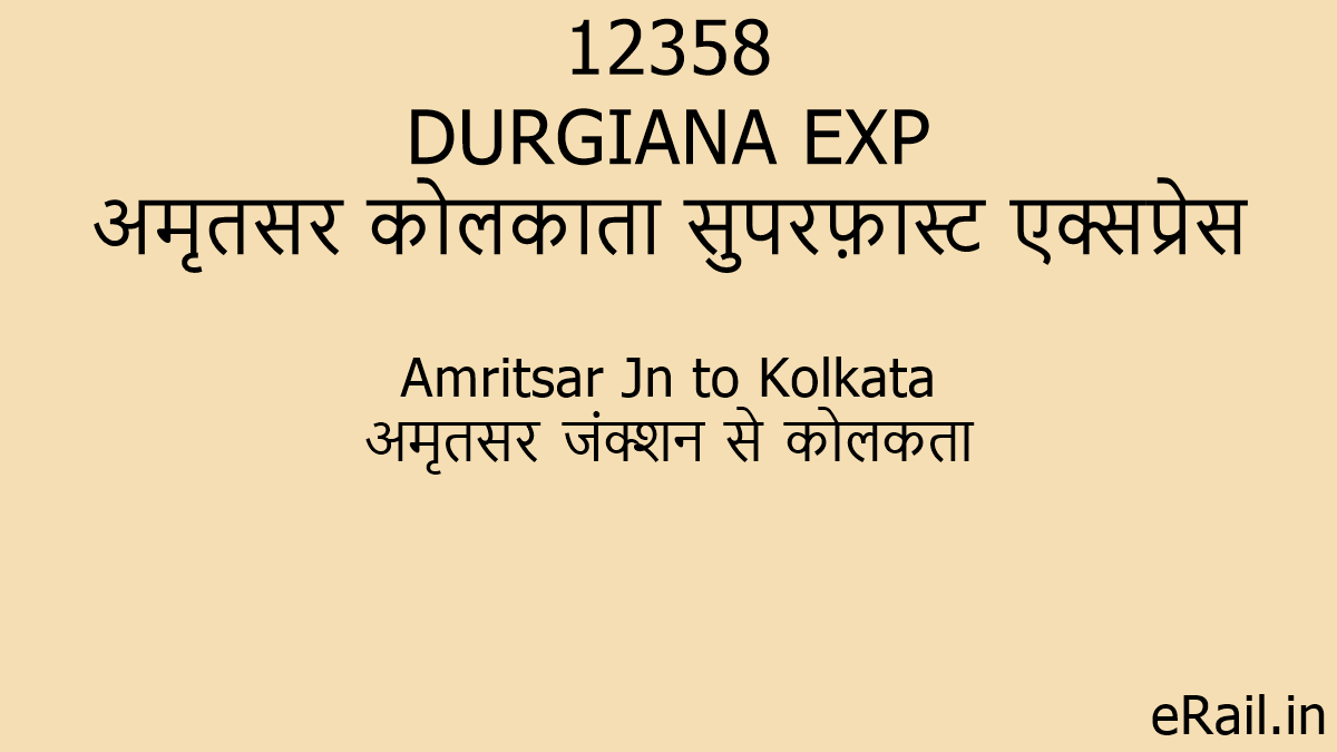 12358 DURGIANA EXP Train Route