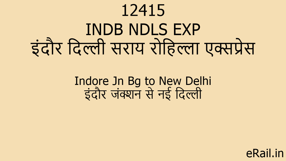 12415 INDB NDLS EXP Train Route