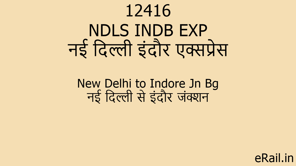 12416 NDLS INDB EXP Train Route