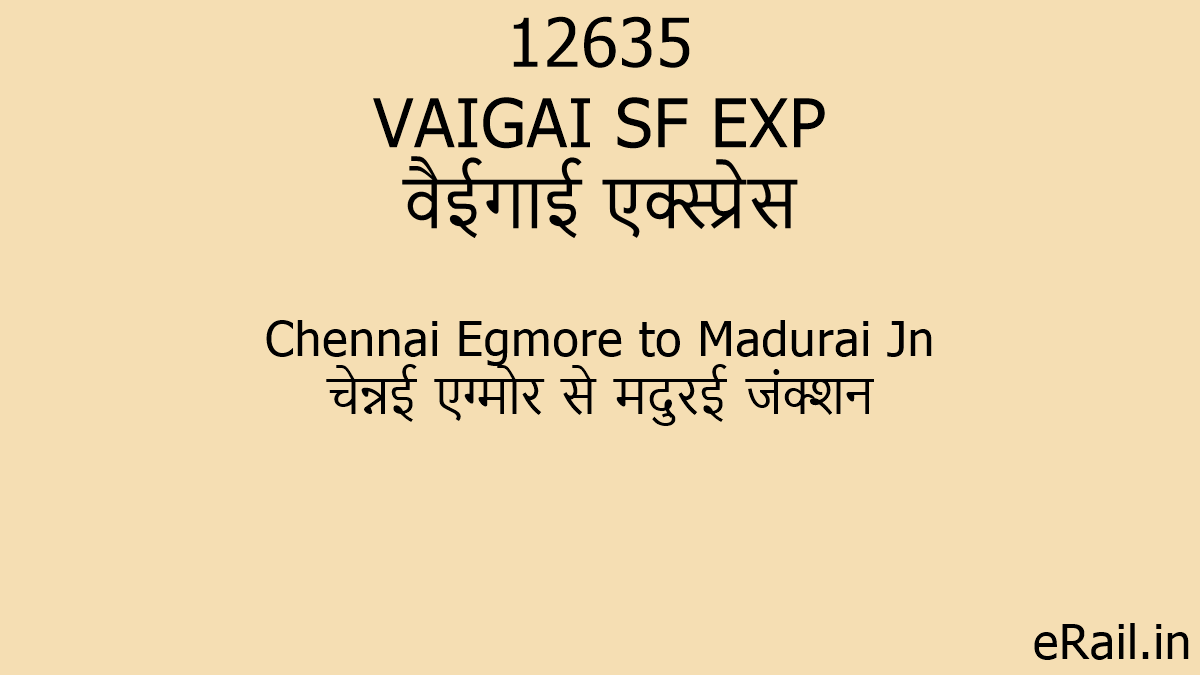12635 VAIGAI SF EXP Train Route