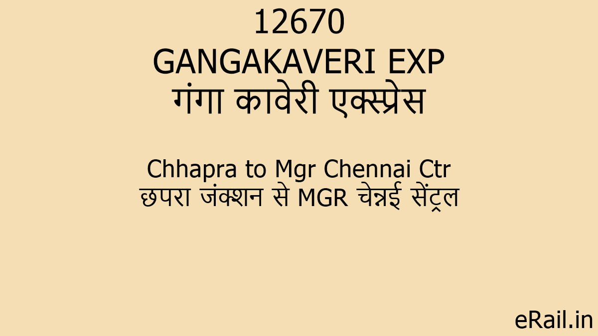 12670 GANGAKAVERI EXP Train Route