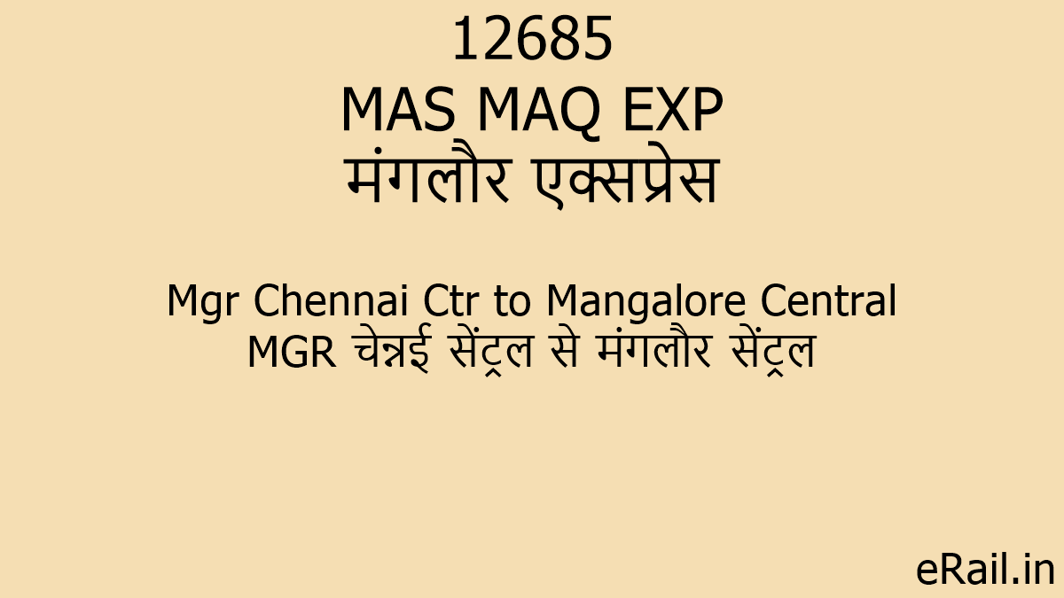 12685 MAS MAQ EXP Train Route