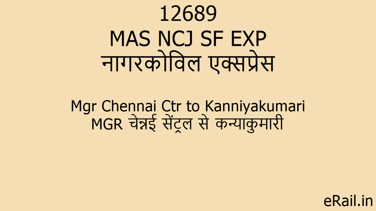 12689 MAS NCJ SF EXP Train Route