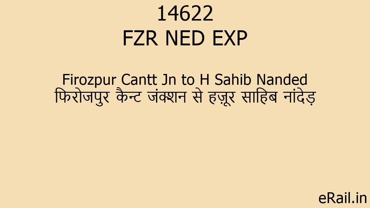 14622 FZR NED EXP Train Route