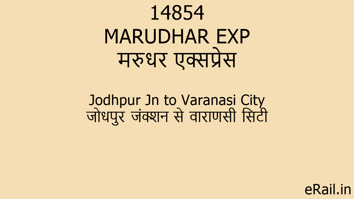 14854 MARUDHAR EXP Train Route