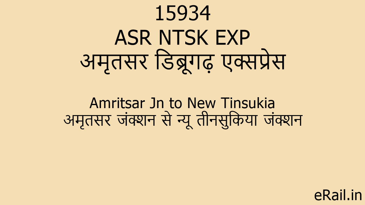 15934 ASR NTSK EXP Train Route