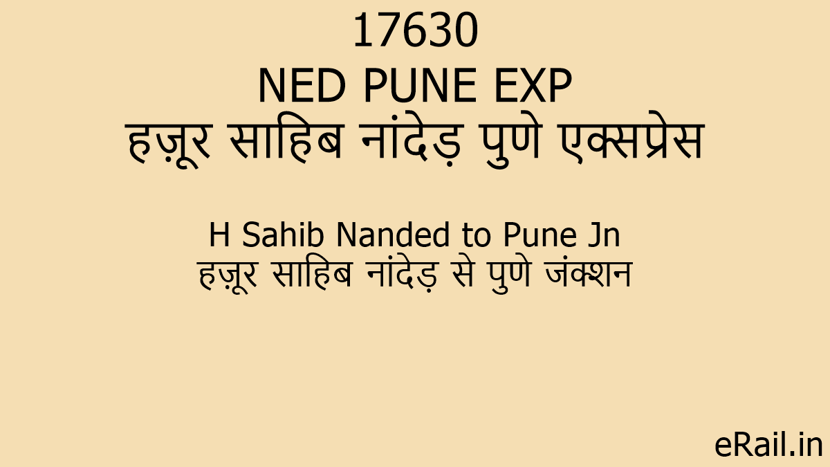 17630 NED PUNE EXP Train Route