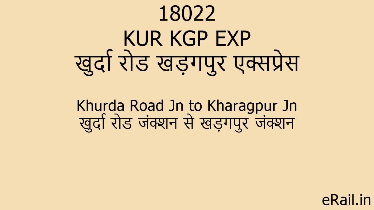 18022 KUR KGP EXP Train Route
