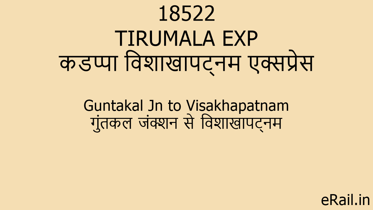 18522 TIRUMALA EXP Train Route