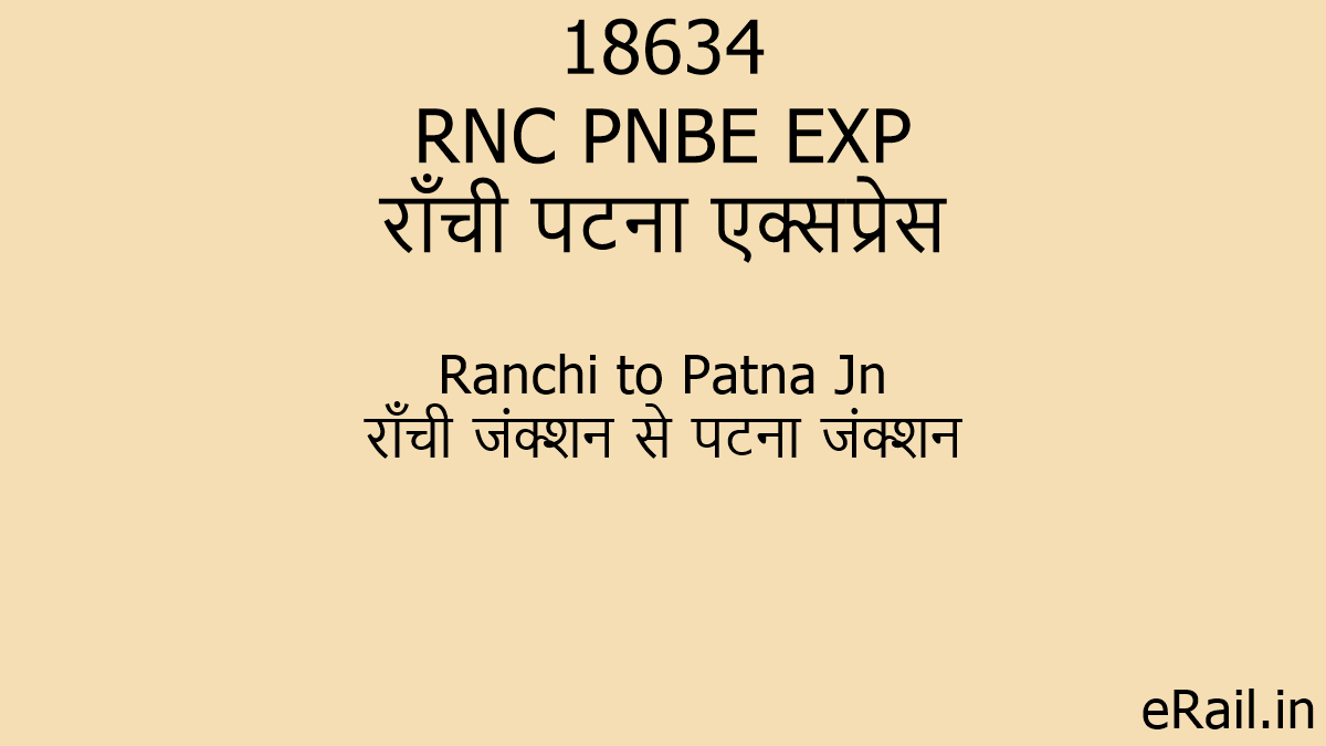 18634 RNC PNBE EXP Train Route