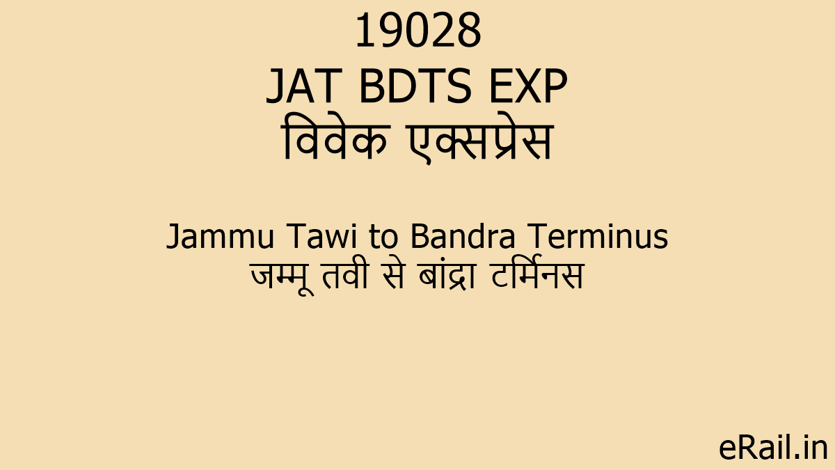 19028 JAT BDTS EXP Train Route