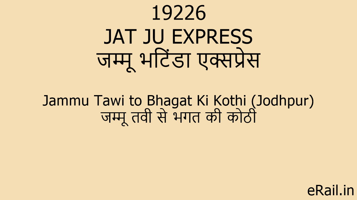 19226 JAT JU EXPRESS Train Route