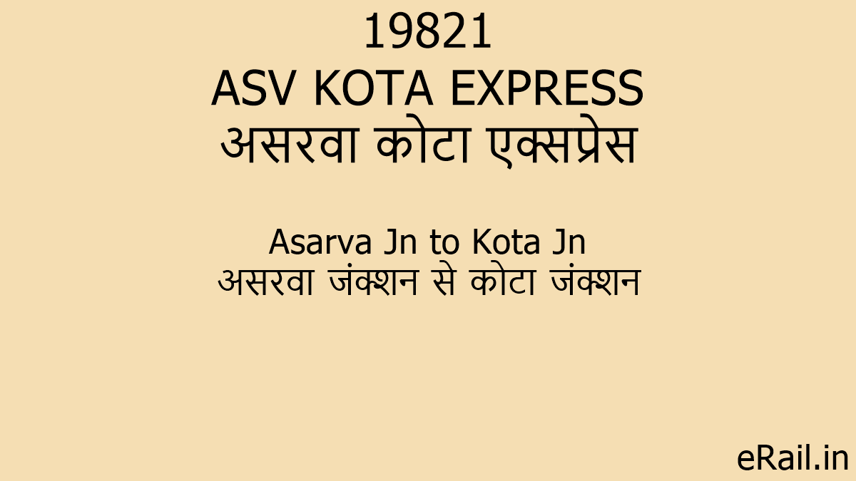 19821 ASV KOTA EXPRESS Train Route