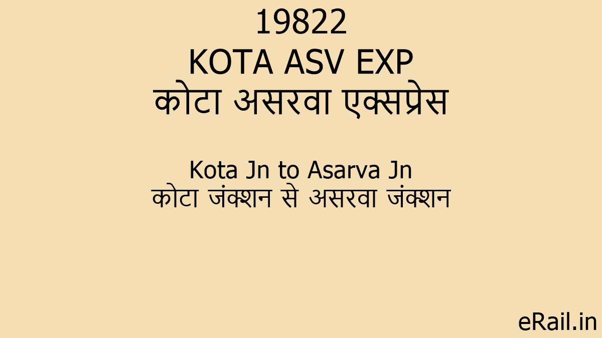19822 KOTA ASV EXP Train Route