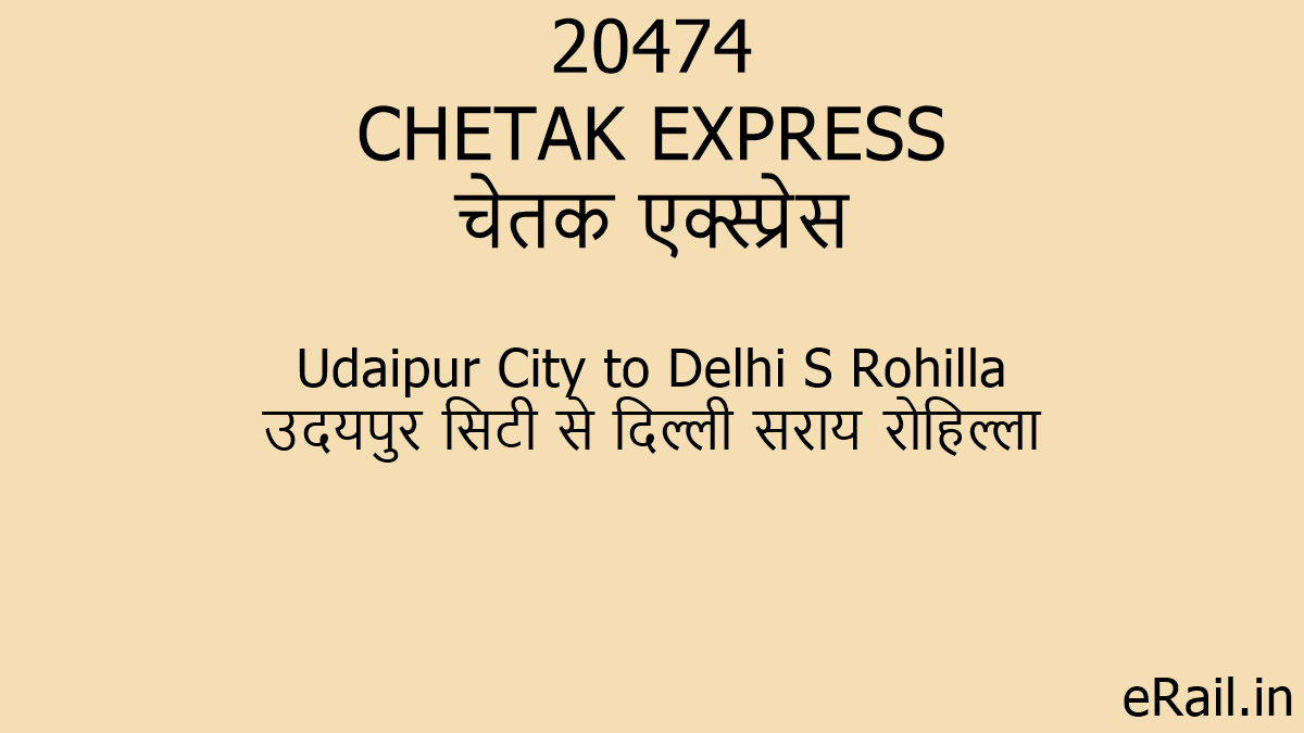 20474 CHETAK EXPRESS Train Route