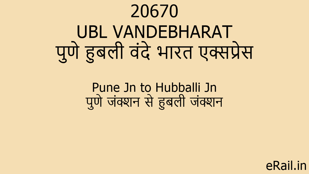 20670 UBL VANDEBHARAT Train Route