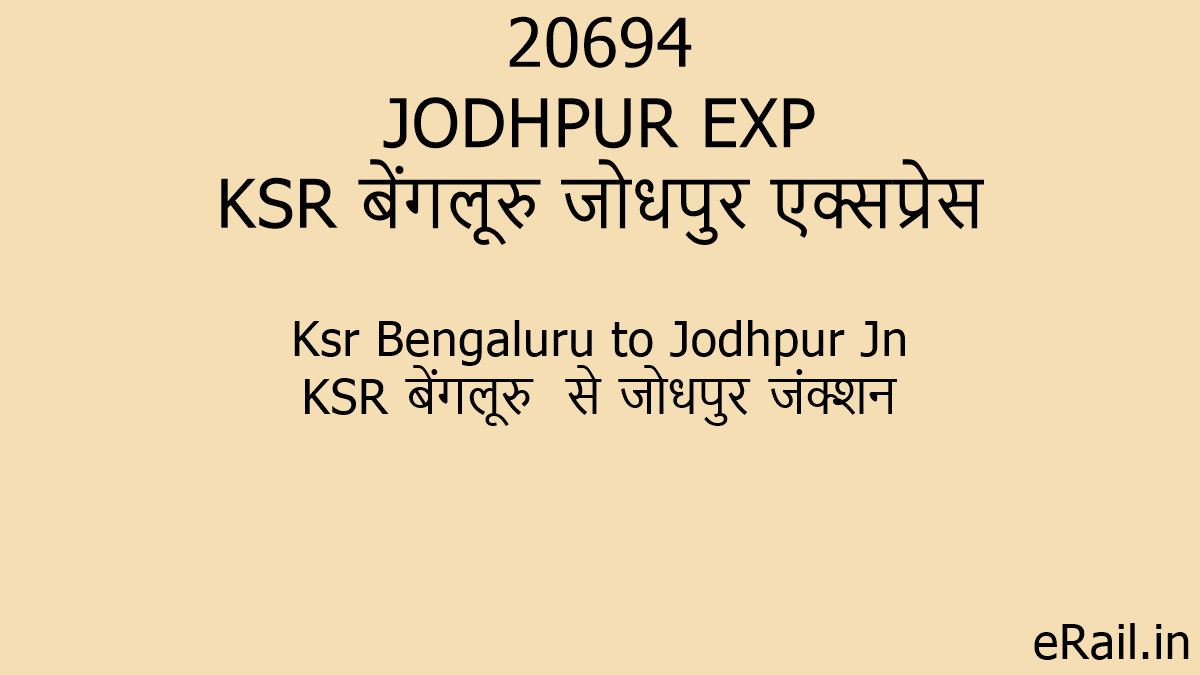 20694 JODHPUR EXP Train Route