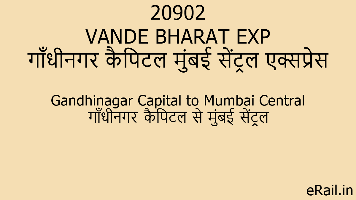 20902 VANDE BHARAT EXP Train Route