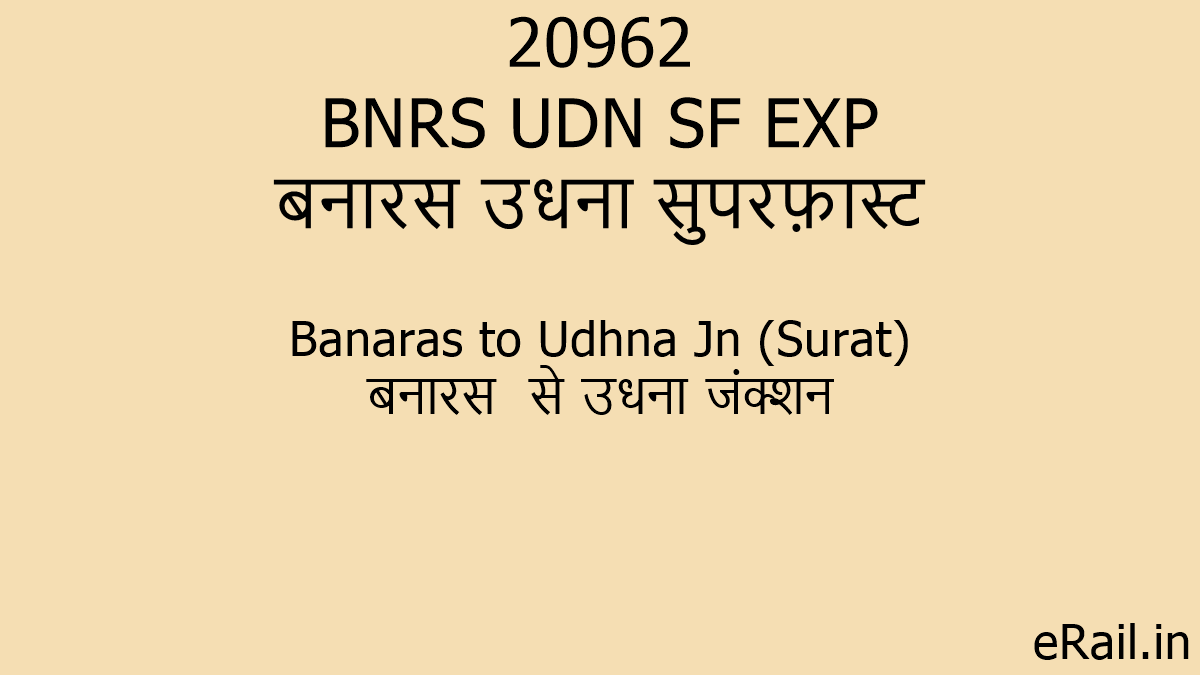 20962 BNRS UDN SF EXP Train Route