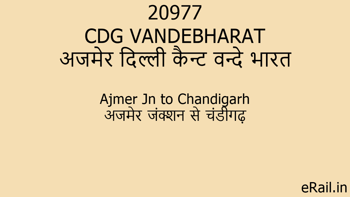 20977 CDG VANDEBHARAT Train Route