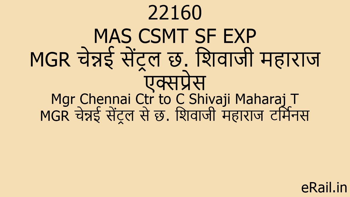 22160 MAS CSMT SF EXP Train Route
