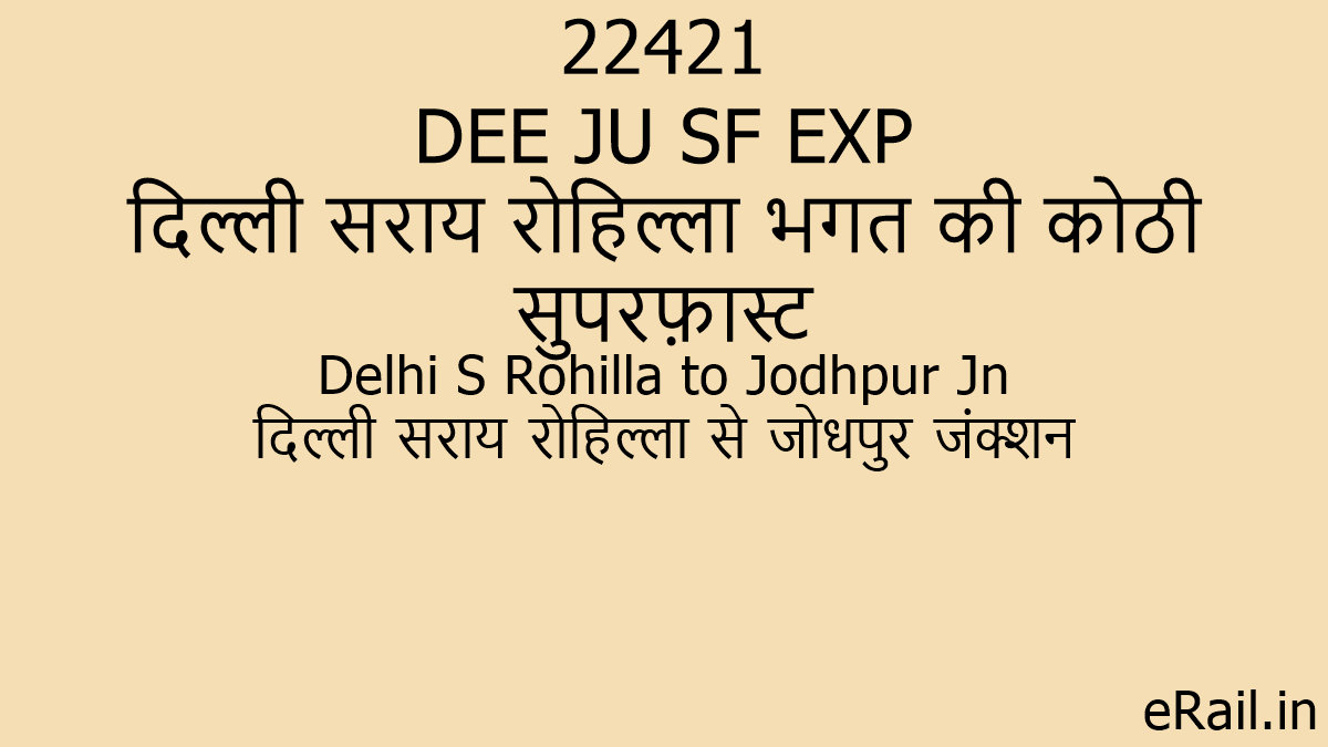 22421 DEE JU SF EXP Train Route