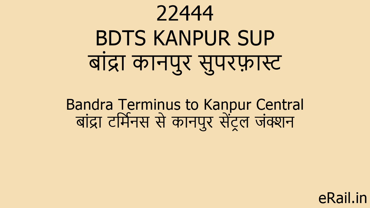 22444 BDTS KANPUR SUP Train Route