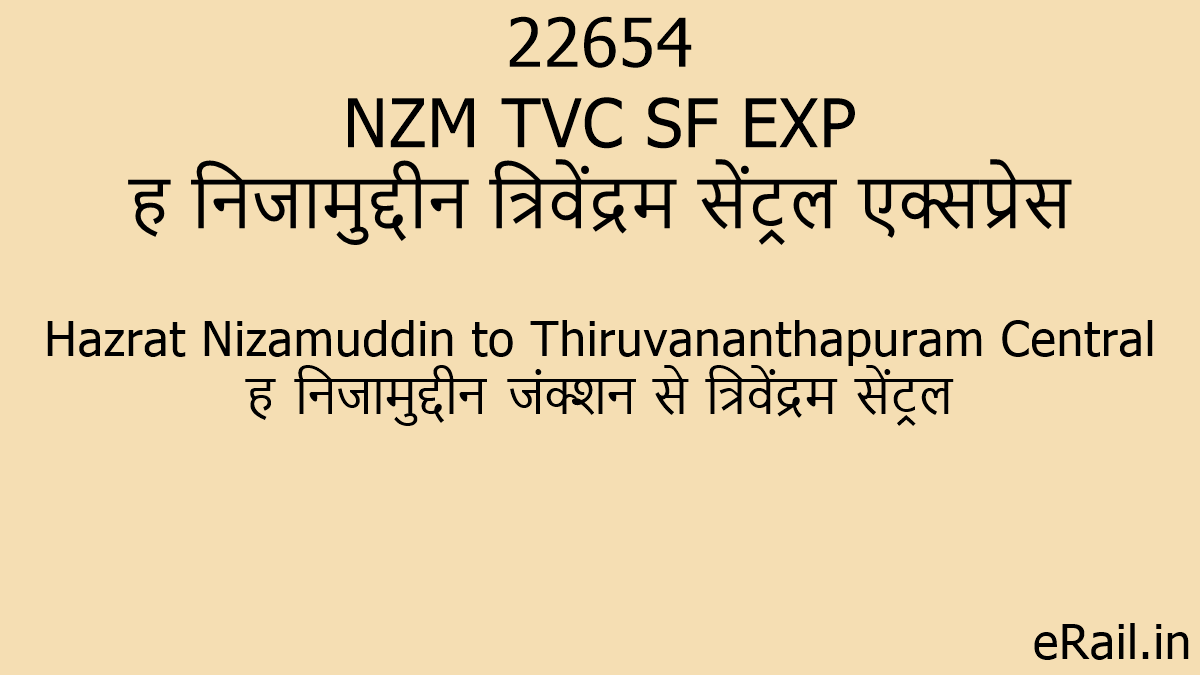 22654 NZM TVC SF EXP Train Route
