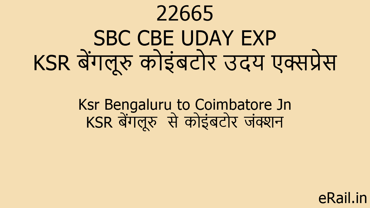22665 SBC CBE UDAY EXP Train Route