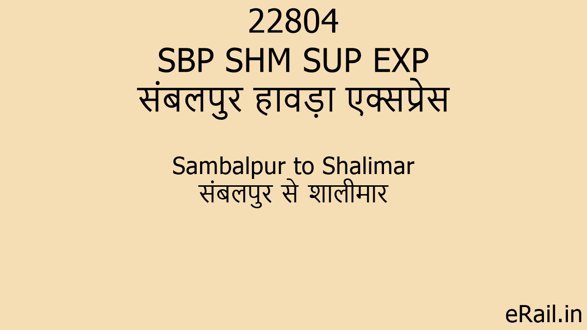 22804 SBP SHM SUP EXP Train Route