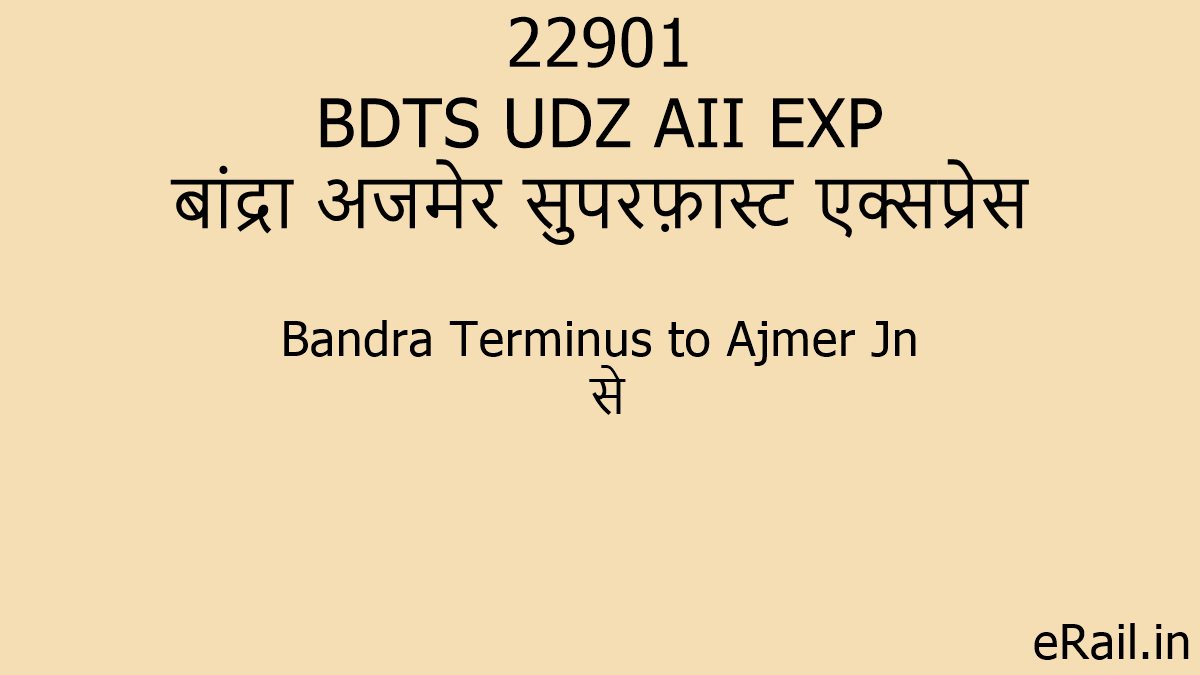 22901 BDTS UDZ AII EXP Train Route